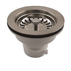 Westbrass Push-Pull Style Large Kitchen Sink Basket Strainer, Satin Nickel, D2143P-07