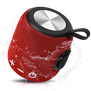 Bluetooth Speaker: Powerful Stereo Sound, IPX7 Waterproof, True Wireless Stereo Pairing, Portable Design, Latest Bluetooth V5.2 - Perfect for Nokia C32, Beach, Outdoor, Home, Parties& More - Red