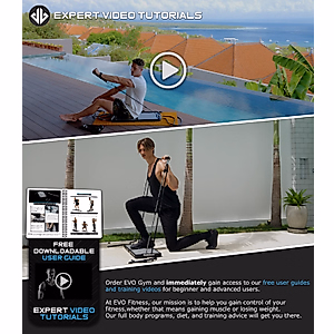 EVO Gym - Portable Home Gym Strength Training Equipment, at Home Gym | All in One Gym - 10 Resistance Bands, Base Holds Gym Bar & Handles for Travel | Portable Gym & Home Exercise Equipment | 320LBS