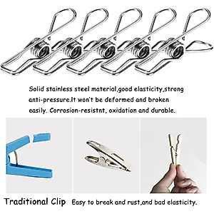 150 Pack Stainless Steel Cloth Pin, Clothesline Hook for Socks Towel Bag Scarfs Hang Drying Rack Tool, Laundry Kitchen Cord Wire Line Clothespins Pegs, File Paper Bookmark S Binder Metal Clip