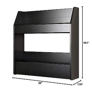 Prepac 2-Tier Floating Wine and Liquor Rack, Black