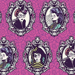 Nightshade Déjà Vu Fat Quarter Bundle (8 Pieces) by Tula Pink for Free Spirit 18 x 21 inches (45.72 cm x 53.34 cm) Fabric cuts DIY Quilt Fabric