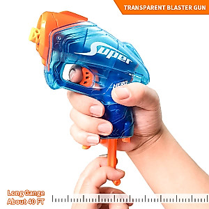 Pandahero 12 Small Gun Set for Nerf Party Supplies and Favors, for Boys' Birthday Bulk Nerf War Party Pack Bundle, Equipped with 12 Mini Pistol Blaster and 40 Foam Darts - for Kids, Teens, Adults