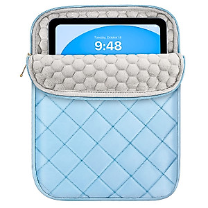 Dadanism 9-11" Tablet Sleeve for iPad 10.2 9/8/7th, iPad 10th Gen 10.9, iPad Pro 11 M4, iPad Air 11", iPad Air 5/4 10.9, Galaxy Tab A9+/S9 FE/A8, Puffy Padded Protective iPad Carrying Case, Blue