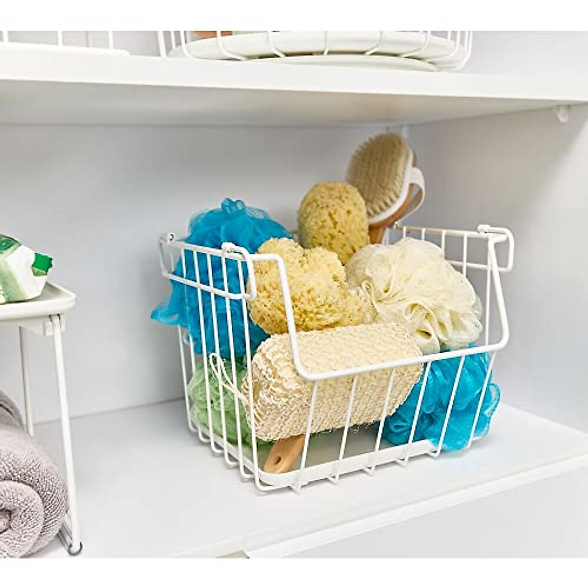 iDesign RPP Wire Medium Potato Storage Bin, Coconut