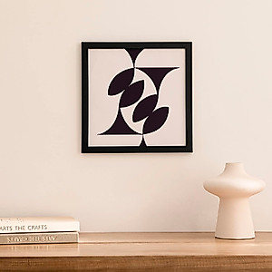 eletecpro 12x12 Picture Frames Black Set of 9, Wooden Square Frame Displays 8x8 with Mat and 12x12 without Mat, Poster Frame for Wall Hanging