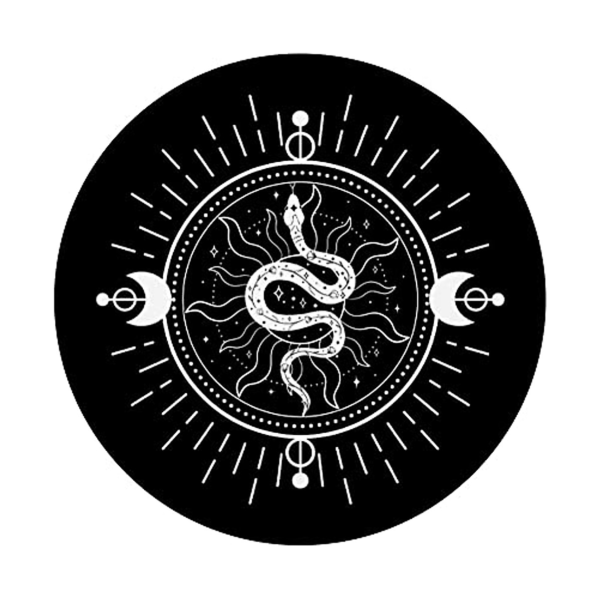 Witchy Aesthetic Mystic Snake Sun Moon Sacred Geometry PopSockets Swappable PopGrip