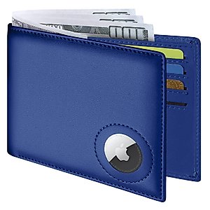 GIPUSSON Slim Leather Wallet for Men Airtag Hidden, Large Bifold Mens Wallet RFID Blocking with ID Windows, Credit Card Holder for Men Wallet