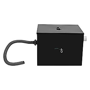 Commercial Grease Interceptor, 40LB/120L/31.7Gal 3.6GPM Stainless Steel Grease Interceptor Traps with Side Water Inlet, Under Sink Grease Trap for Restaurant Canteen Home Kitchen