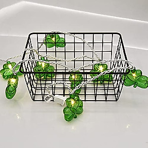 Shamrock String Lights, 8.5Ft St Patrick's Day Decorations String Lights with 10 Clover Lights, Connectable Shamrock Indoor Fairy Lights for St Patrick's Day Party Irish Holiday Garden Decor, White
