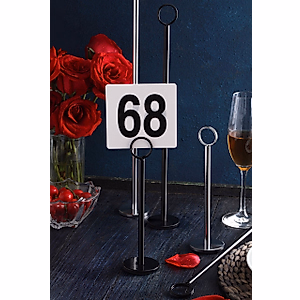 New Star Foodservice 23275 Ring-Clip Table Number Holder/Number Stand/Place Card Holder, 15-Inch, Set of 12