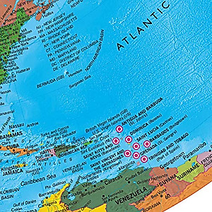 Waypoint Geographic Parlamondo Interactive Talking Globe, 12" Diameter Illuminated Globe, Smart World Globe with Games, Rechargeable Talking Pen, USB Cord and Power Plug Included,Blue