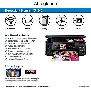 Epson XP-640 Wireless Color Photo Printer 2.7, Amazon Dash Replenishment Ready