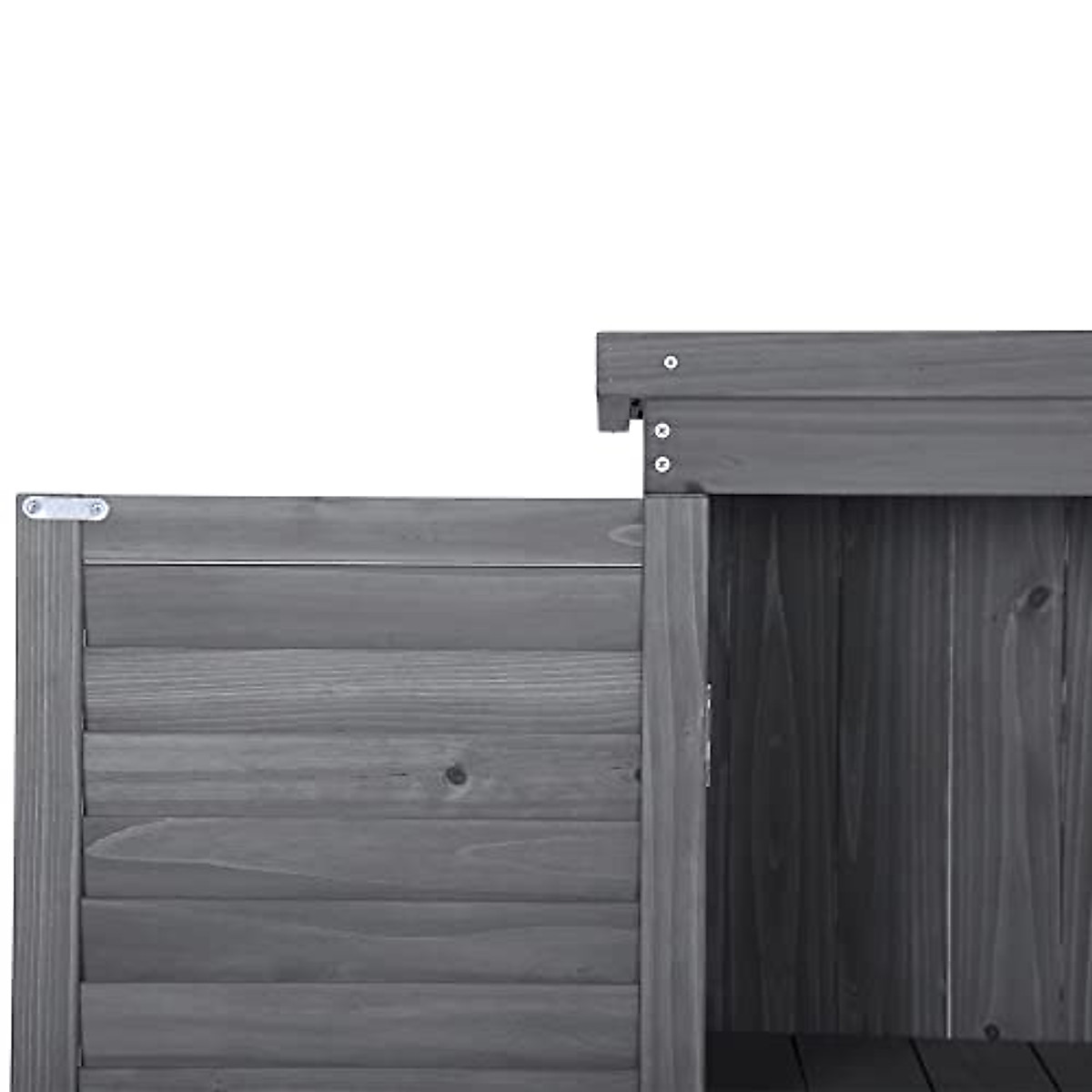 Merax Wooden Garden Shed 3-Tier Patio Storage Cabinet Outdoor Organizer Wooden Lockers with Fir Wood (Gray Wood Color -Shutter Design)