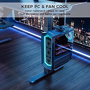 EUREKA ERGONOMIC Wing-Shaped Music Studio Desk 72" Large Gaming Desk with Led Lights Keyboard Tray Tower Holder for Streaming