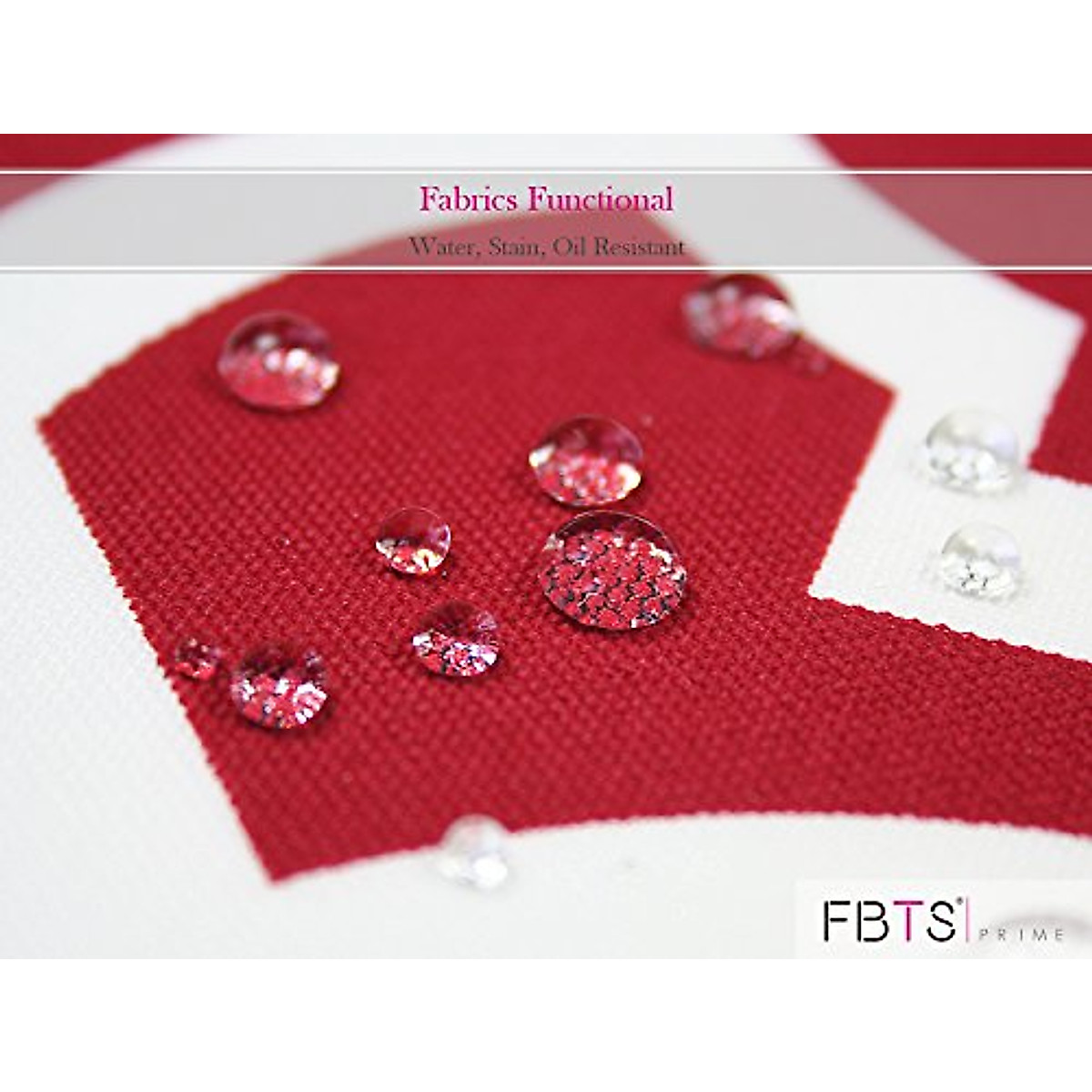 FBTS Prime Outdoor Seat Cushions Set of 2 Patio Chair Cushions with Ties 16x17 Inch Red Geometry U-Shape Chair Pads for Outdoor Patio Furniture Garden Home Office