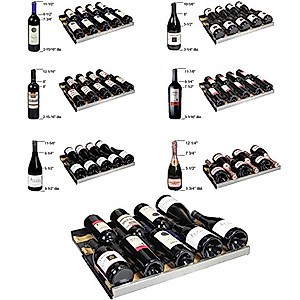 Allavino 24" Wide FlexCount II Tru-Vino 128 Bottle Single Zone Stainless Steel Left Hinge Wine Refrigerator