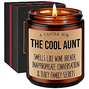 Miracu Cool Aunt Candle, Aunt Gifts from Niece, Nephew - BAE Best Aunt Ever Gifts, Funny Birthday Gifts for Aunt, Auntie, Titi, Best Aunt, Favorite Aunt, Cool Aunt - New Aunt, Promoted to Aunt Gifts