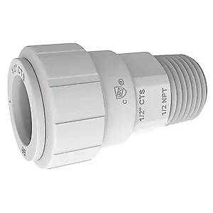 John Guest Speedfit PSEI013628 1-Inch CTS by 1-Inch NPT Male Connector, 2-Pack
