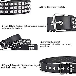 WELLATENT Studded Belt Punk Belt Y2K Goth Belt for Men or Women