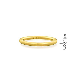 CHOW SANG SANG 999 24K Solid Gold Stackable Ring for Women 92293R (Our Size 11 / US 5.25)