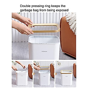 CANMNT Trash Can Light Luxury Trash Can with Handle Simple Square Without Cover Trash Can Study Office Paper Basket Waste Bin Trash Can Wastebasket