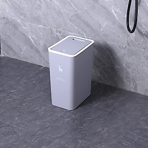 Sooyee 14 litres Bathroom Trash Can with Lid,3.7 Gallon Kitchen Garbage can for Powder Room,Bedroom,Kitchen,Bathroom,Craft Room,Office,Black