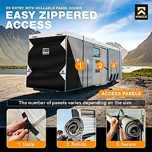 3rd Gen Motorhome RV Cover Class A, Anti-Tear 7 Layer APEX Fabric, Superior Class A Motorhome Cover, Camper RV Trailer Cover Includes Ladder Cover, Tire Covers, and Gutter Covers - Size 20-25 ft