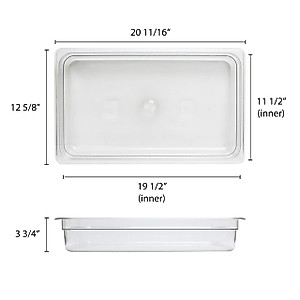 Excellante 849851006942 Deep Polycarbonate Food Pan, 4", Full Size