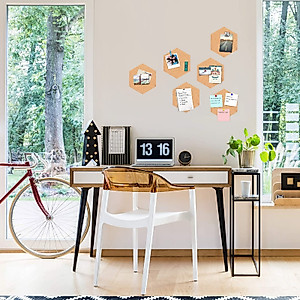 SVOPY Cork Bulletin Board Hexagon - Decorative Display Boards, 1/2" Thick Self-Adhesive Cork Board Tiles for Home Office Decor,School Message Board (10 Pcs)