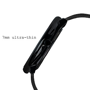 Mens Watches Ultra-thin Minimalist Waterproof-Fashion Wrist Watch for Men Unisex Dress with Stainless Steel Mesh Band-Black Hands