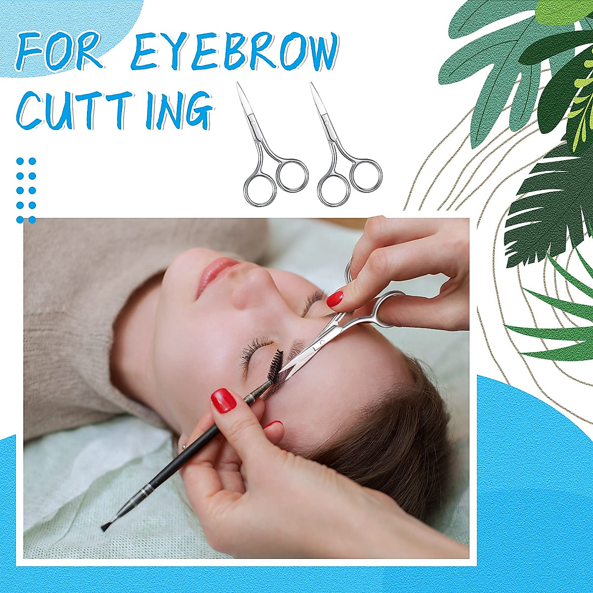 12 Pieces Nose Hair Scissor Small Scissor Facial Hair Scissors Stainless Steel Straight Tip Scissors Eyebrows Grooming Trimming Scissors Multi Purpose Beauty Scissors for Mustache Beard Nose