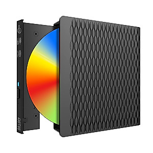 YOTUO External DVD Drive for USB 3.0 Type C, Portable DVD Write CD Burner RW ROM Optical Drive Player Reader Disk Disc with Laptop Desktop PC Windows 11/10/8/7, Mac Pro/Air MacBook, Linux (SY-IDD023)