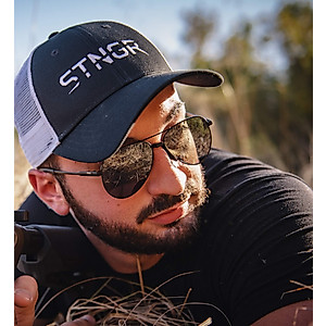 STNGR Aviators Sunglasses (Black, Smoke)