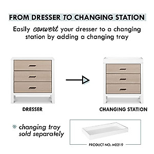 Carter's by DaVinci Radley 3-Drawer Dresser in White & Coastwood