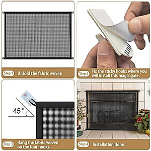 Fireplace Screen Safe Mesh Gate: Child Proof Barrier Guard Living Room Fire Place Cover for Toddler Baby and Pets 29 x 41 inches