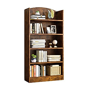 MIN WIN 5-Tier Open Bookcase and Bookshelf, 47.24" Tall Shelf Wood Bookcase with Storage Rack Shelf,Standing Display Shelf Units for Home Office, Living Room, Entryway, Kitchen-Antique