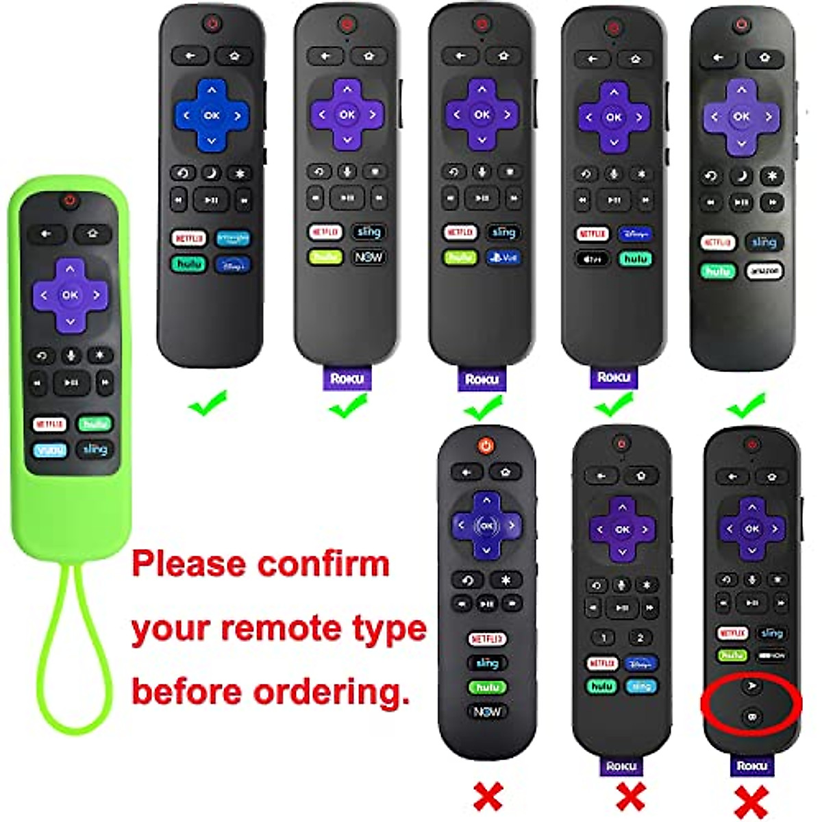 2 Pack Case for Roku Express/Streaming Stick/Premiere - Silicone Remote Cover for TCL Hisense Roku TV Remote Sleeve Skin Smart TV Remote Control Replacement Cover Case Glow in The Dark - Blue Green