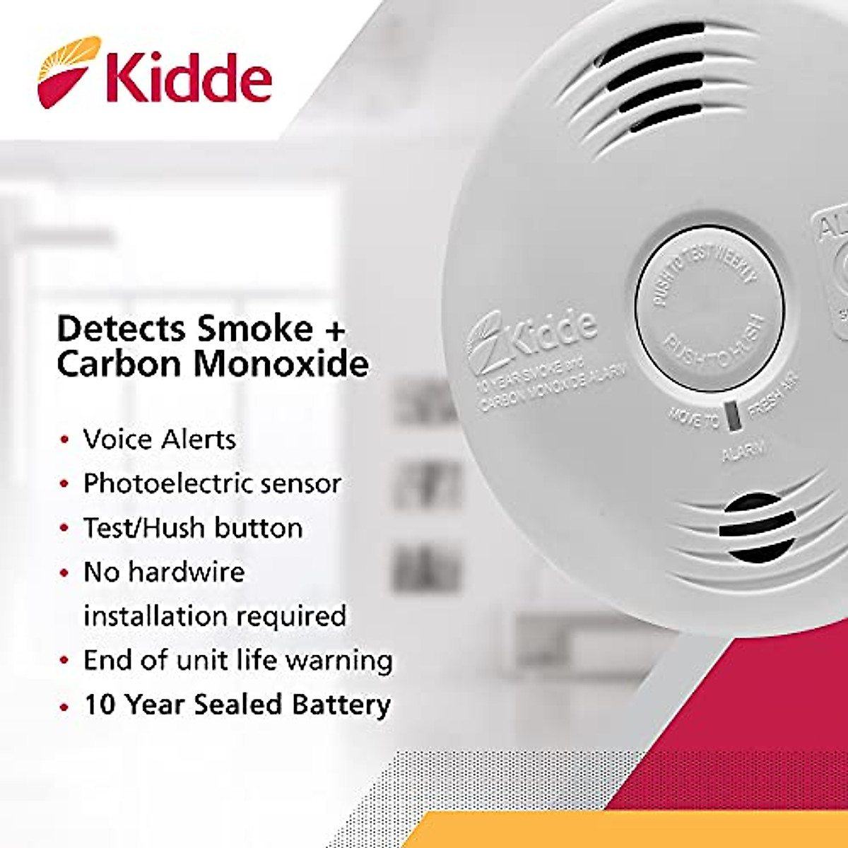 Kidde 21026065 Smoke & Carbon Monoxide Alarm with Voice Warning