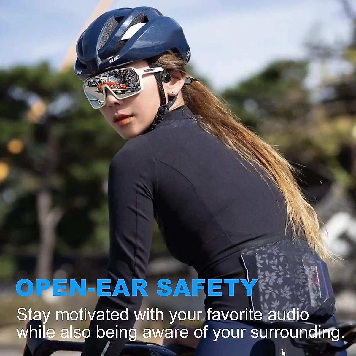 KOLORFARM Wireless Bone Conduction Headphones with Mic, Open Ear Headphones Bluetooth 5.3 Sports Headset with Up to 8 Hours Playtime, IP56 Sweatproof Certified for Running Hiking Driving Workouts