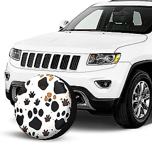 Animal Paw Prints Print Spare Tire Cover Sun Protection Waterproof Fit Trucks Jeeps Trailers RV SUV Vehicle 17 inch