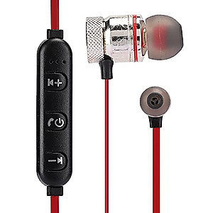 Richer-R Sport Bluetooth Headphones,Wireless Bluetooth Sports Earphone in-Ear Stereo Noise Reduction Headphone Headset,Neck Hanging in-Ear Sports Earphone(Red)