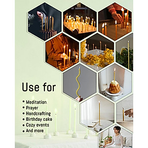 Viyffo 6.3 Inch Natural Beeswax Taper Candles Set of 100 Unscented, Dripless, Smokeless Thin Tapered Candlesticks for Church Prayer, Decor, Birthday, 6.3”x0.2”