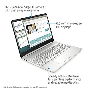 2021 Newest HP 15.6" HD Display Laptop, AMD Athlon Silver 3050U(up to 3.2GHz, Beat i3-8130U), 16GB RAM, 1TB SSD, 1-Year Office 365, WiFi, Bluetooth, HDMI, Webcam, Win 10S, Silver, JVQ Mouse+Sleeve