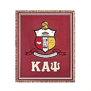 BBGREEK Kappa Alpha Psi Fraternity Paraphernalia - Woven Tapestry Throw Blanket - 51 x 63 Inches - Shield - Official Vendor