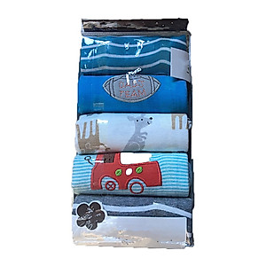 Monvecle Baby Boy 5pcs Pack Newborn to Toddler Cotton Long Cartoon Pants Gift Set 24M