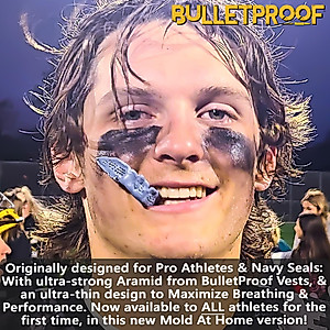 Bulletproof: World’s Thinnest Most Breathable Mouthguard is 3X Stronger. MMA 7v7 & Flag Football Lacrosse Basketball Hockey BJJ Boxing Sports Mouth Guard Grinding Teeth. Men Women Adult Youth Braces
