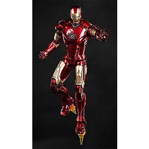 UXOUYIC Irοnman Movie Series - Collectible Irοnman Action Figure Metal Painting 20 Joints Movable Model Toys (7 inches) (Mark 3)