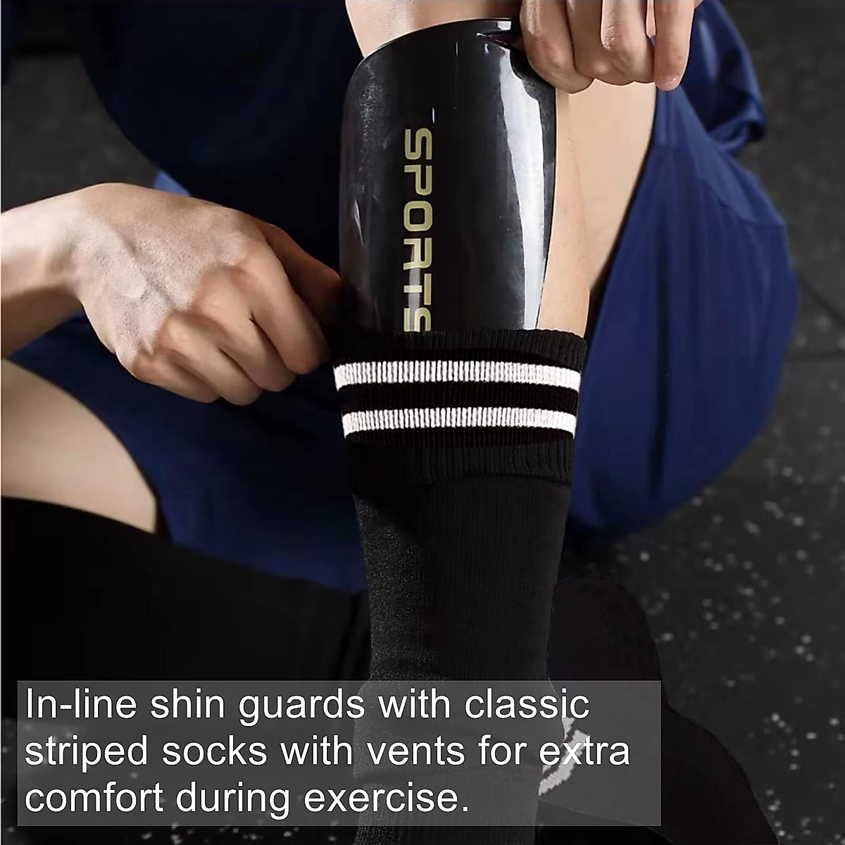 Soccer Shin Guards, Youth Shin Guards with Soccer Socks for Girls and Boys, Kids Calf Protection Gear 2 Pair (Medium)