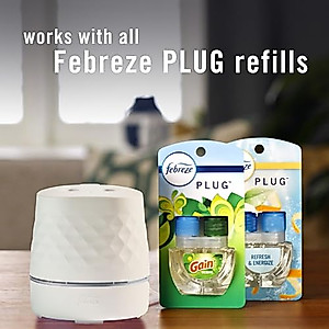Febreze PLUG Scent Booster Starter Kit, Oil Diffuser, Air Freshener Plug In, Continuous Scent Device + 2 Downy Calm Refills